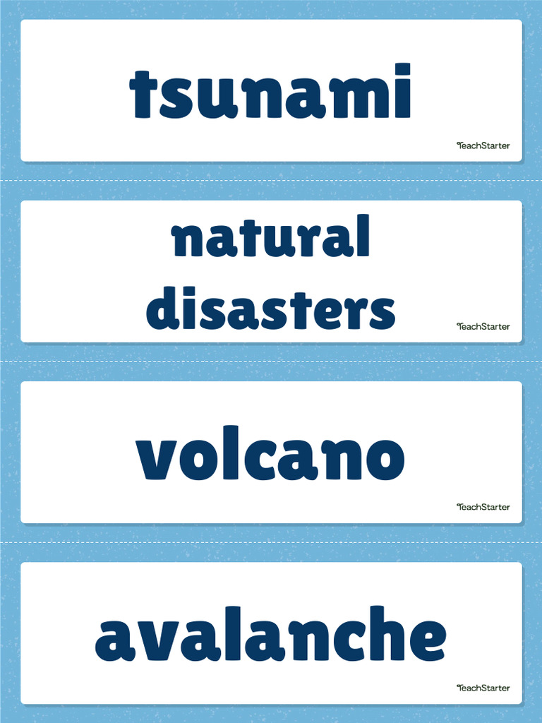 Natural Disaster Word Wall Vocabulary Printable PDF | PDF