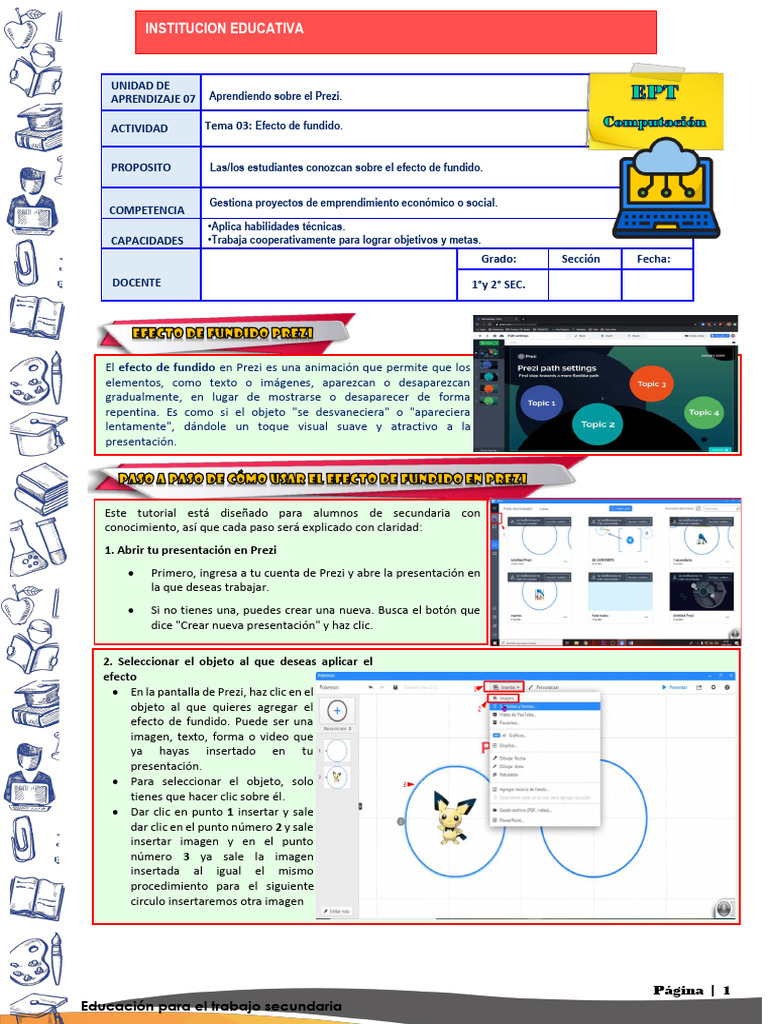 1°y2° EPT. COMPUTACION FICHA ACTV 03 UNIDAD 07 | PDF