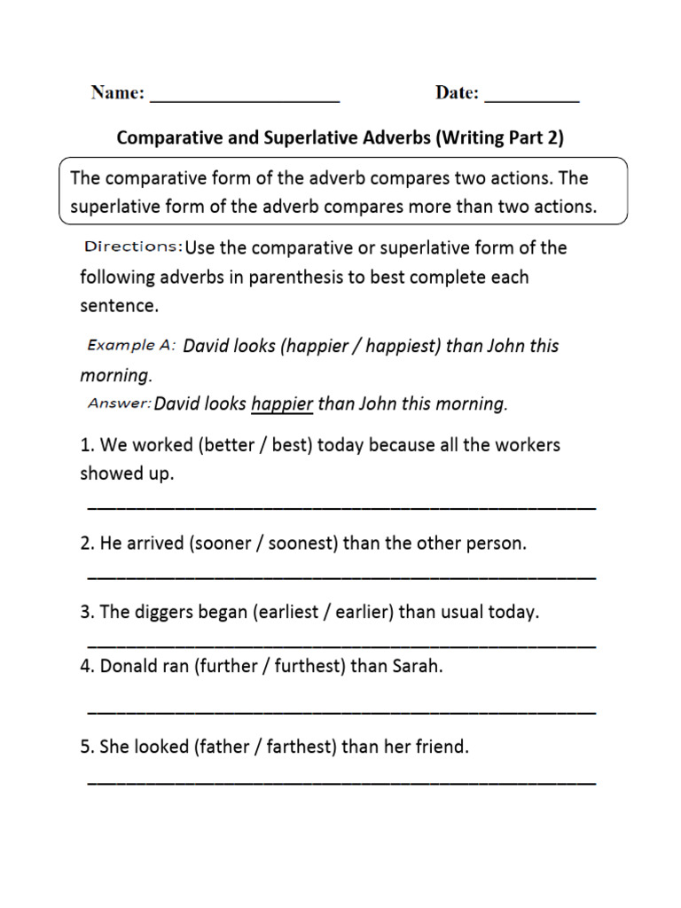Comparative Superlative Writing P 2 Beginner | PDF