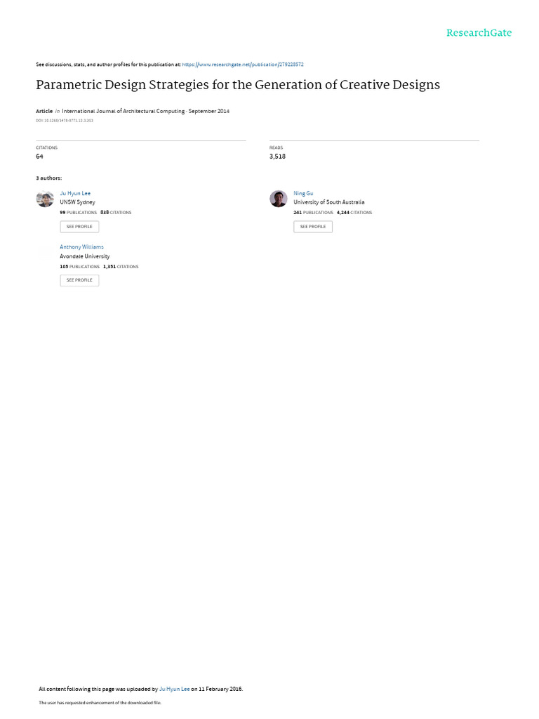 Parametric Design Strategies For The Generation of Creative Designs ...