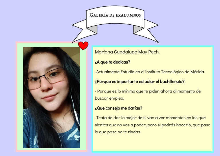 Galería de Exalumnos: Mariana Guadalupe May Pech | PDF