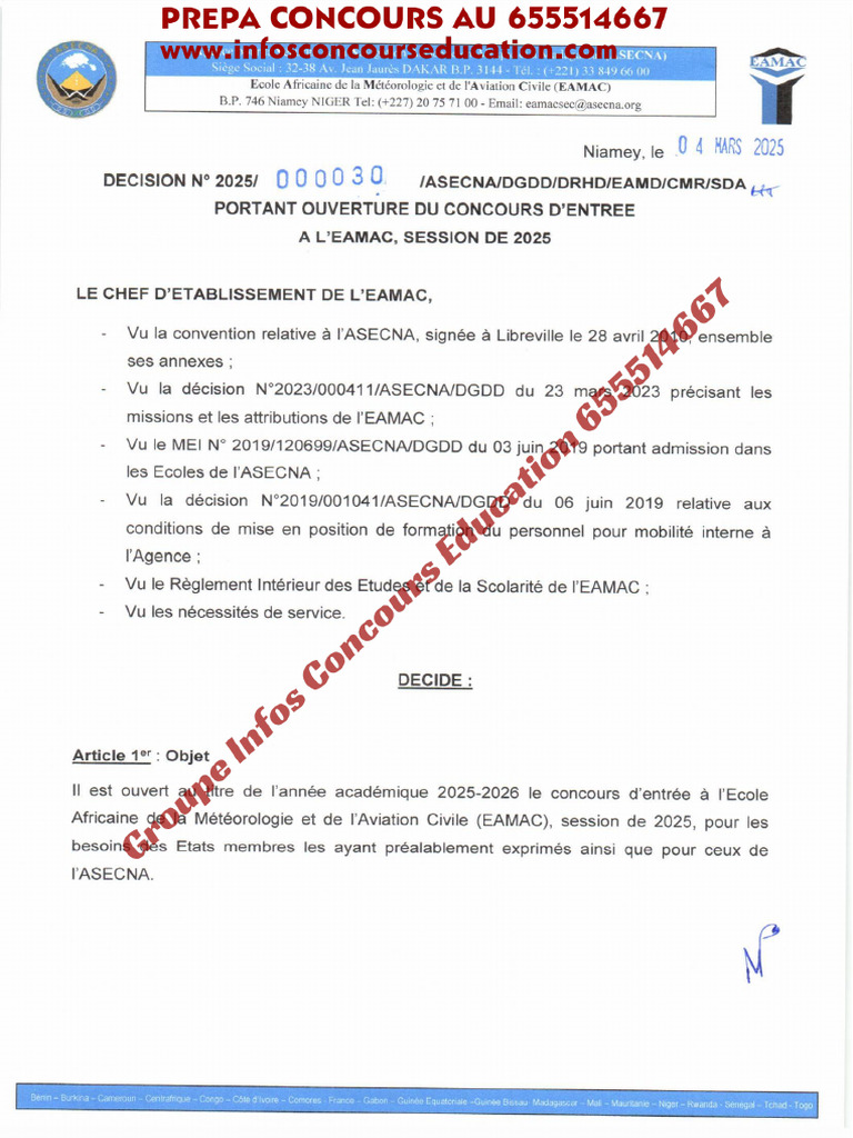 Concours Eamac 2025 | PDF