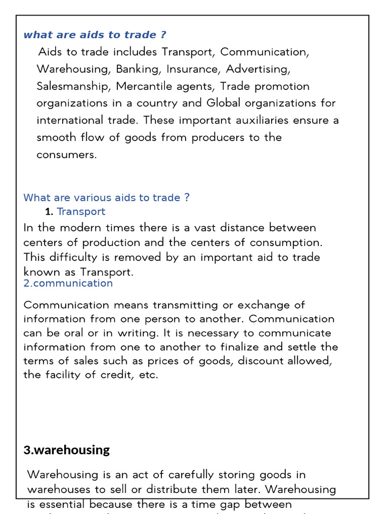 What Are Aids To Trade | PDF