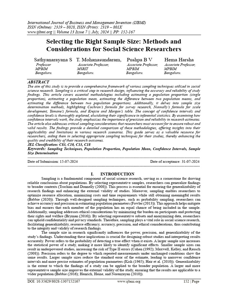 Selecting The Right Sample Size (2024) | PDF | Effect Size | Sampling ...