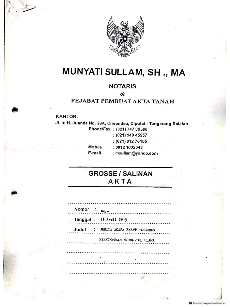 Akte Notaris BHPNU | PDF