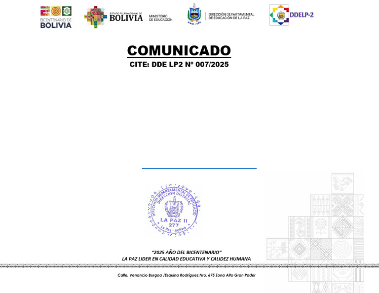 Comunicado 007 Caso Tolerancia en Fecha 26 de Febrero | PDF