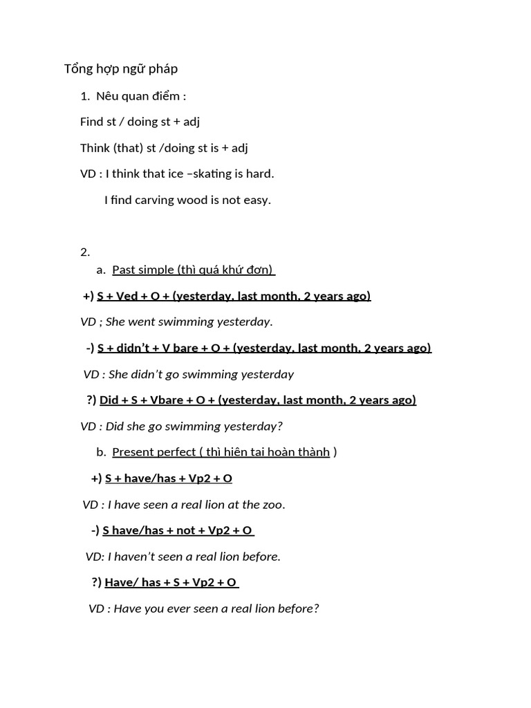 T NG H P NG Pháp L P 7 (U1-U6) | PDF