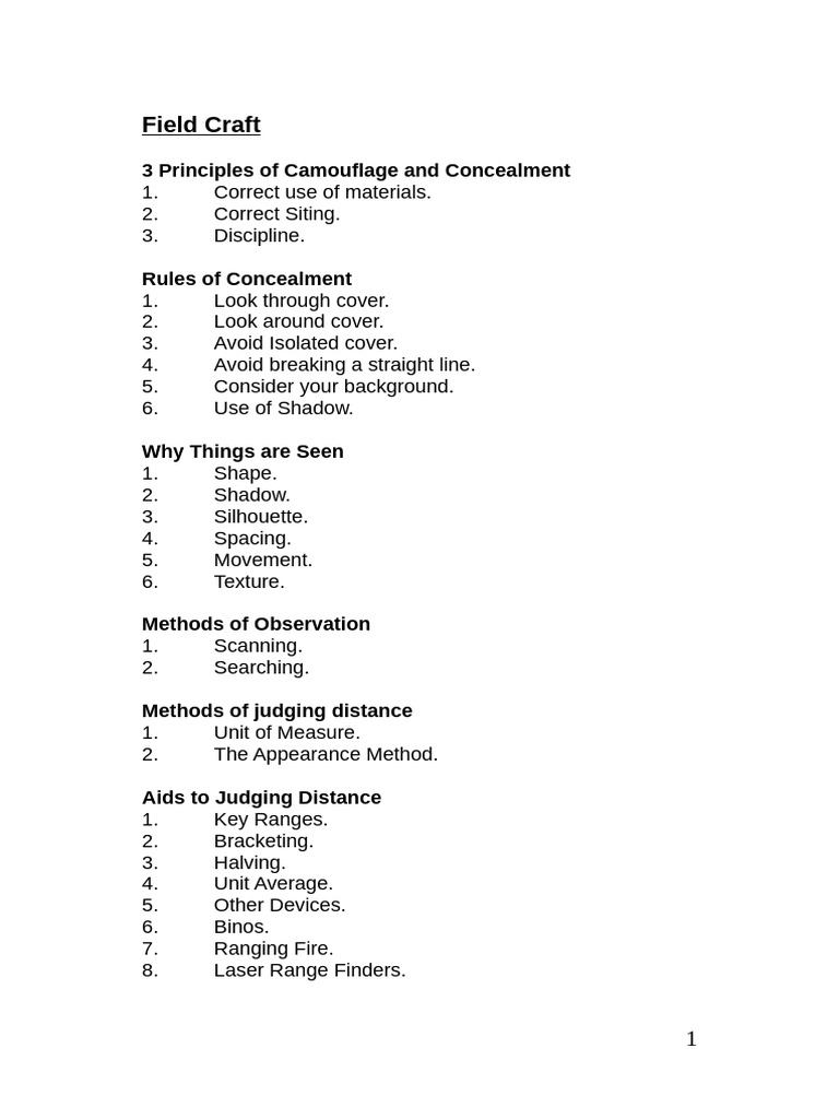 Basic Soldiering Skills Overview | PDF | Reconnaissance