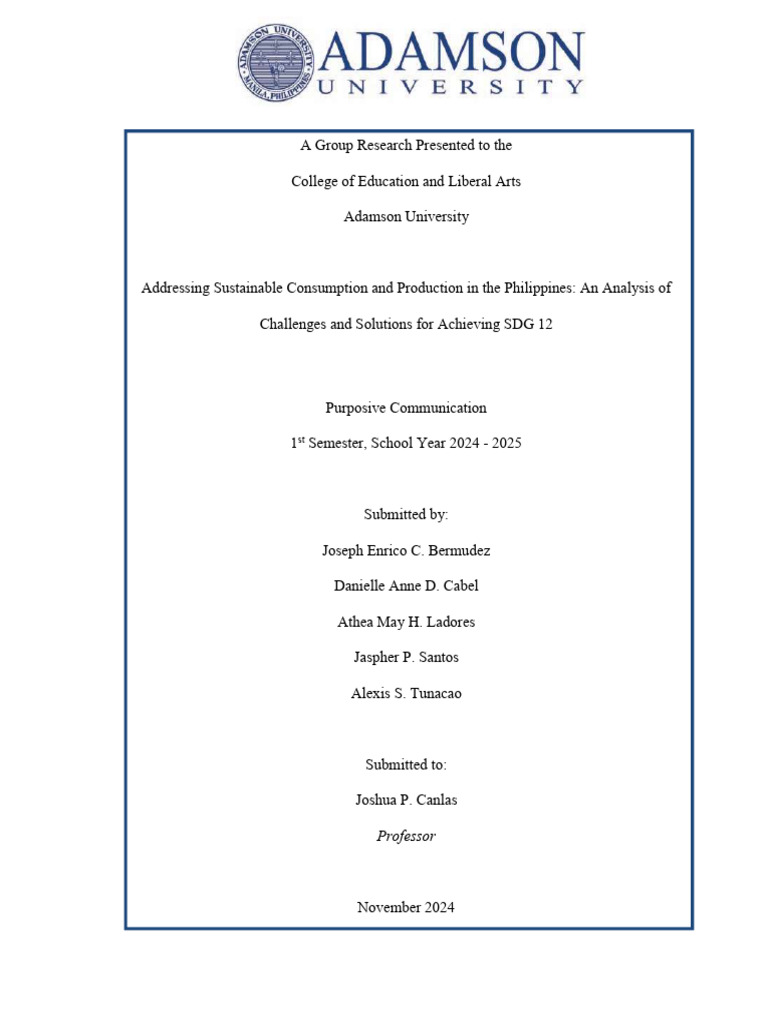 Sustainable Consumption in the Philippines | PDF | Sustainability ...