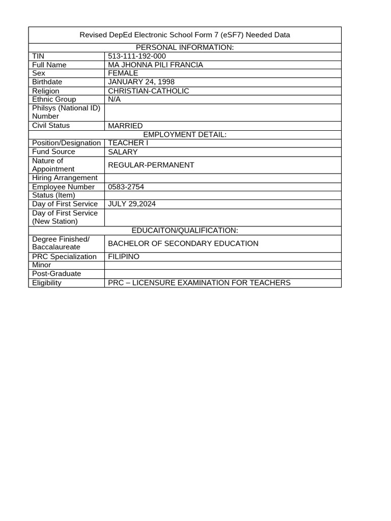 Majho Francia For Esf7 | PDF