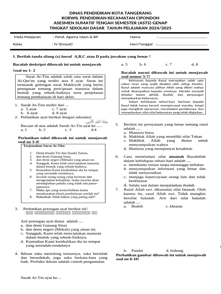 SOAL PTS 2 KORWIL Fix | PDF