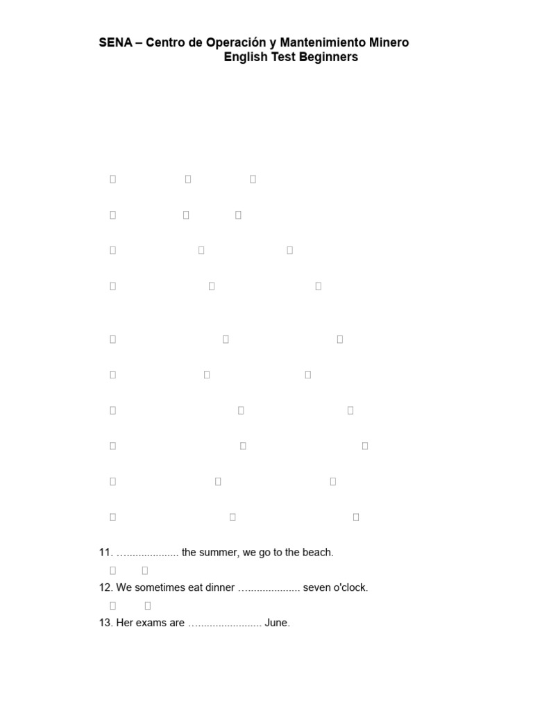 Beginners Test | PDF | English Language | Languages