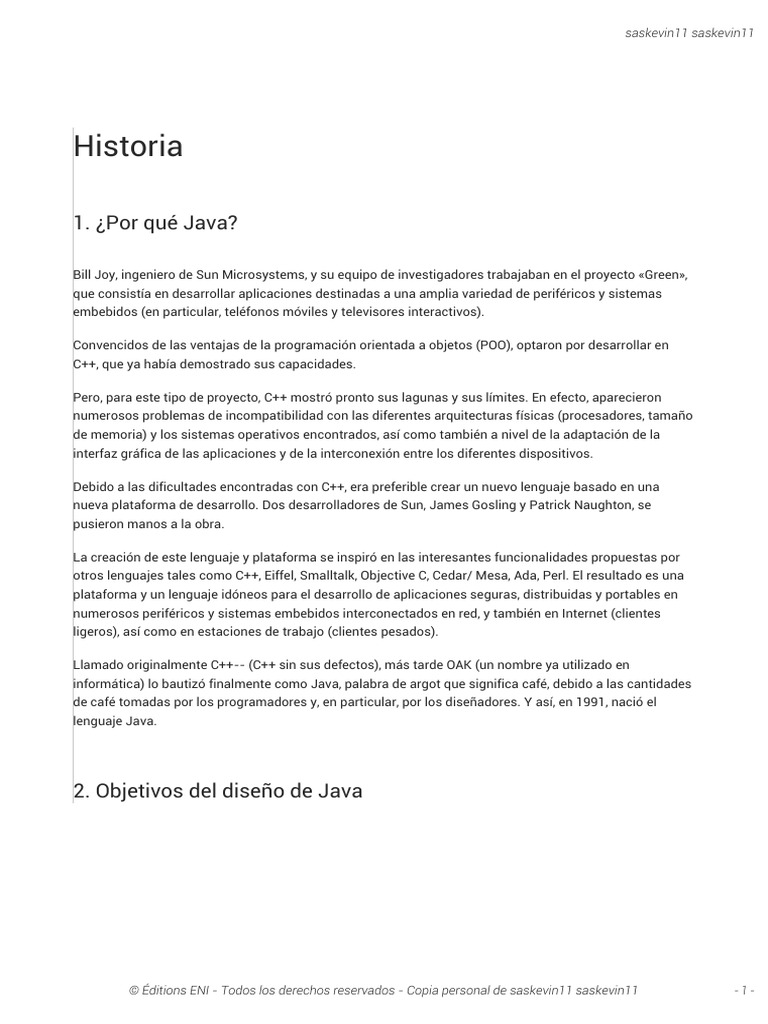 2 - Historia | PDF | Java (lenguaje de programación) | Lenguaje de programación