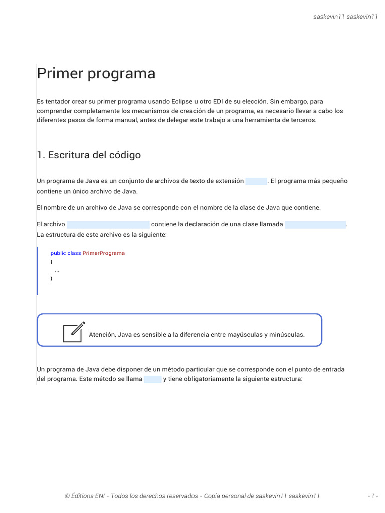 Guía para Crear tu Primer Programa Java | PDF | Java (lenguaje de programación) | Compilador