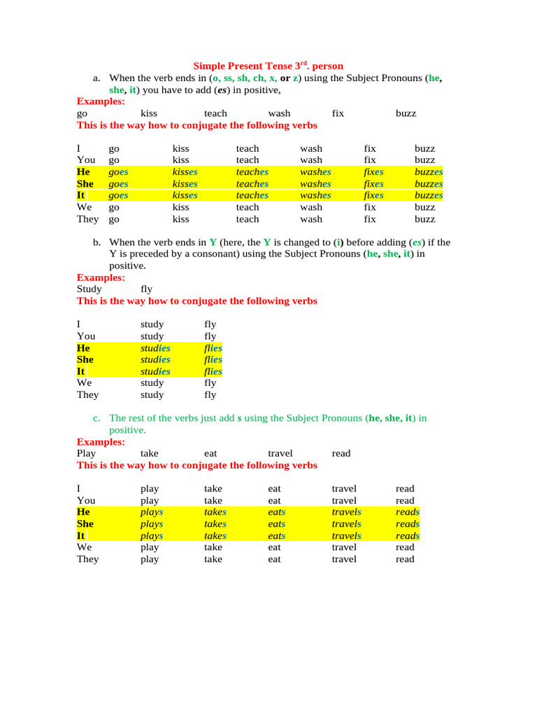 Simple Present Tense for Kids | PDF | Grammatical Conjugation | Verb