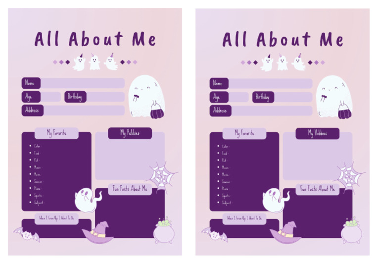 All About Me (English Activity) | PDF