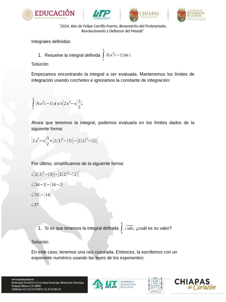 Integrales definidas: Ejercicios y soluciones | PDF | Integral | Análisis
