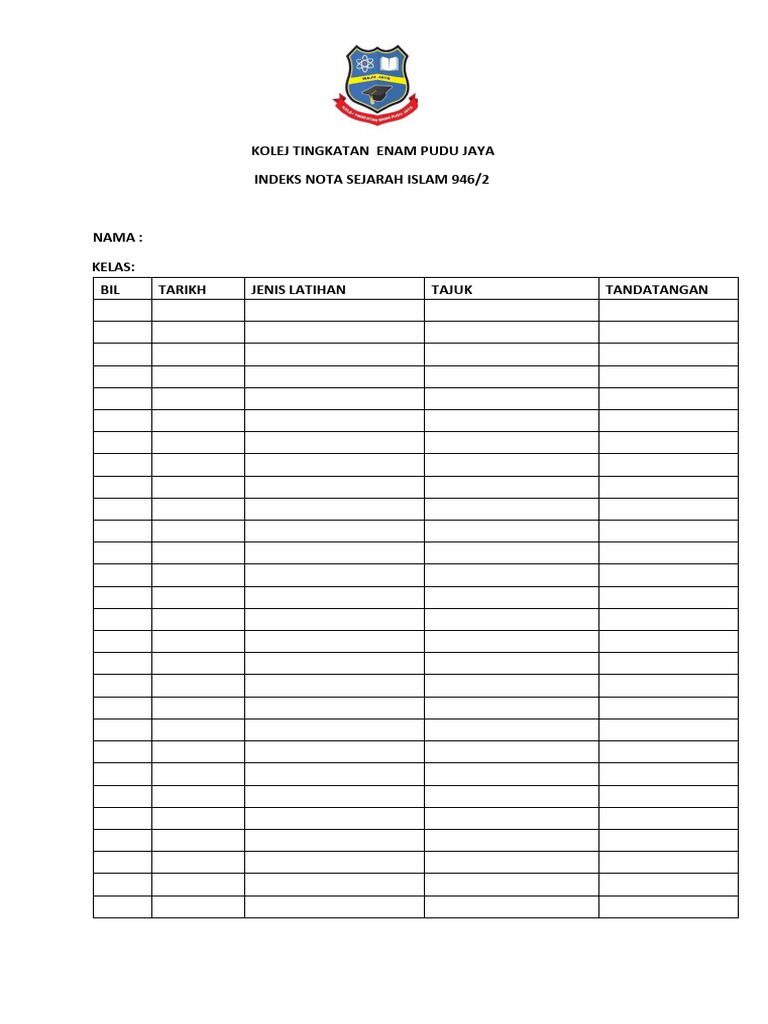 Indeks Nota Sejarah Islam Pudu Jaya | PDF