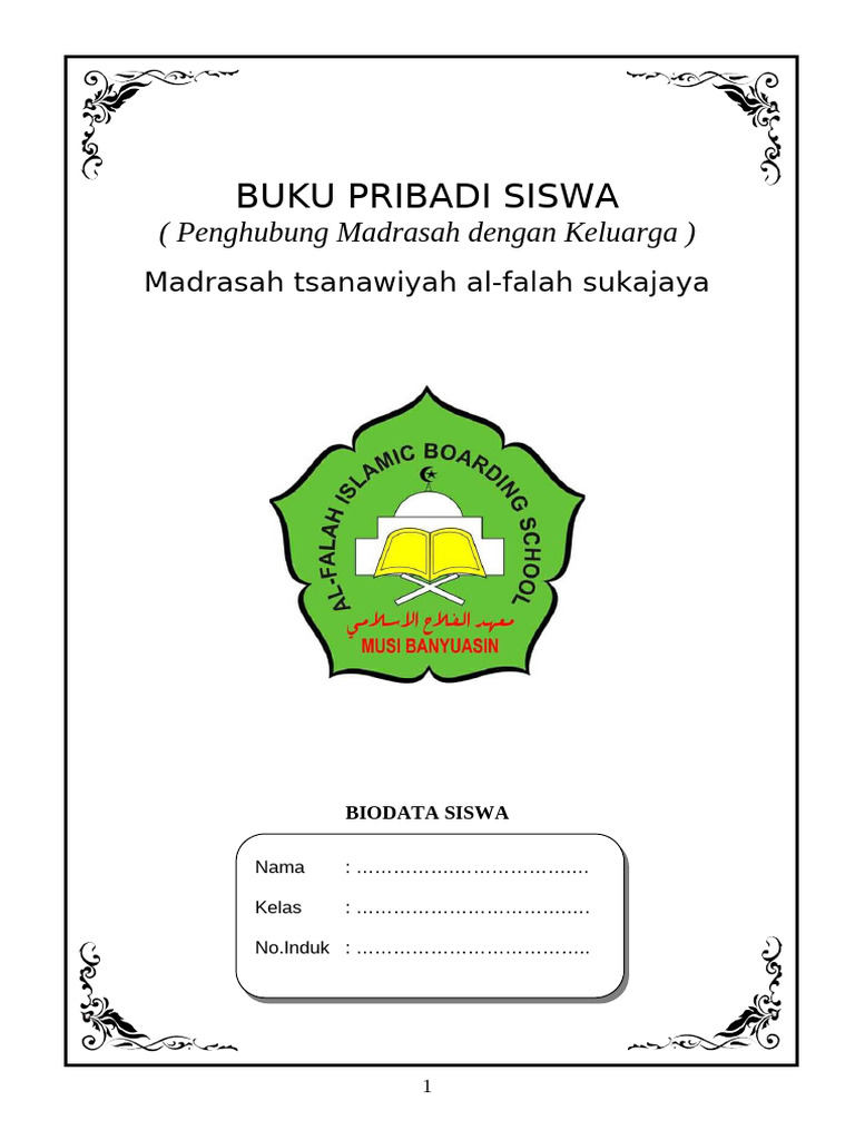 BUKU PRIBADI SISWA MTs Al-Falah | PDF