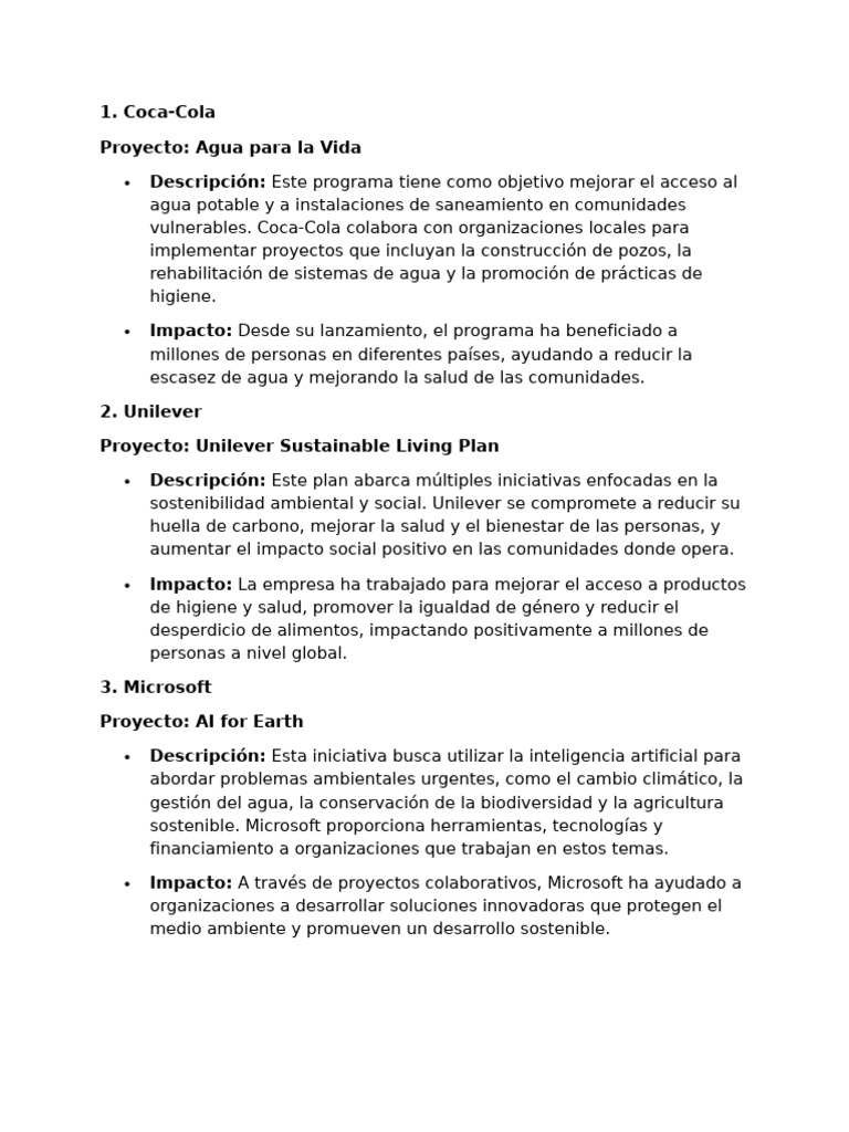 Proyectos Globales de Sostenibilidad | PDF | Sustentabilidad | Inteligencia artificial