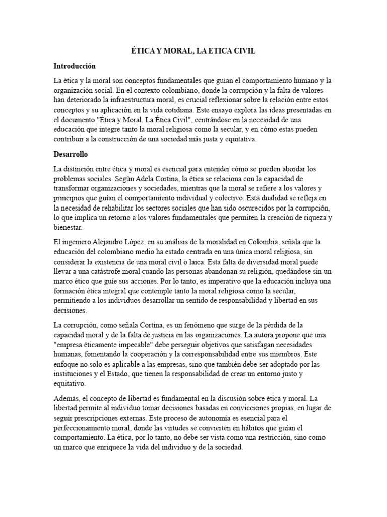 Ensayo-Ética y Moral | PDF | Moralidad | Sociedad