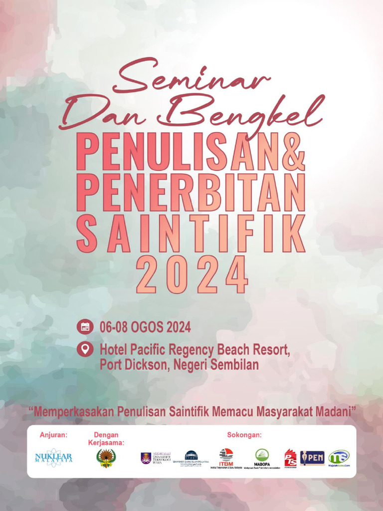 BUKU PROGRAM SEMINAR DAN BENGKEL PENULISAN & PENERBITAN SAINTIFIK 2024 | PDF