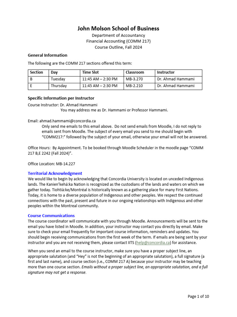 Section BE Common Course Outline Fall 2024 | PDF | Taxes | Simulation