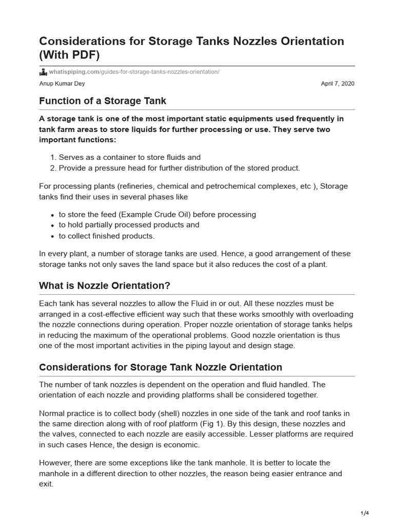 Whatispiping Com Considerations For Storage Tanks Nozzles Orientation ...