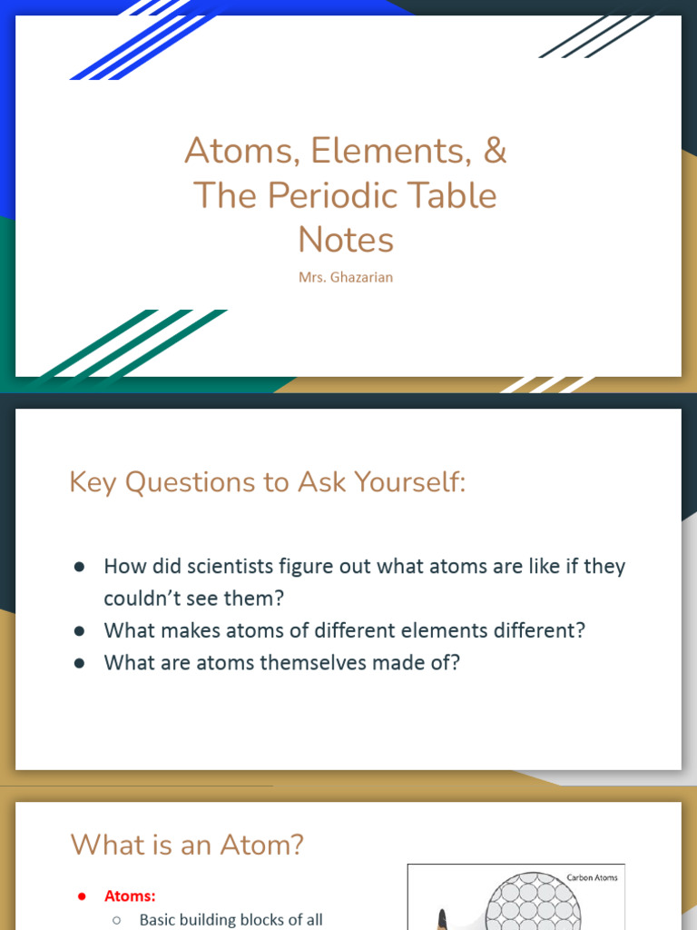 Organizing Elements: Answer Key PDF | PDF | Atoms | Periodic Table