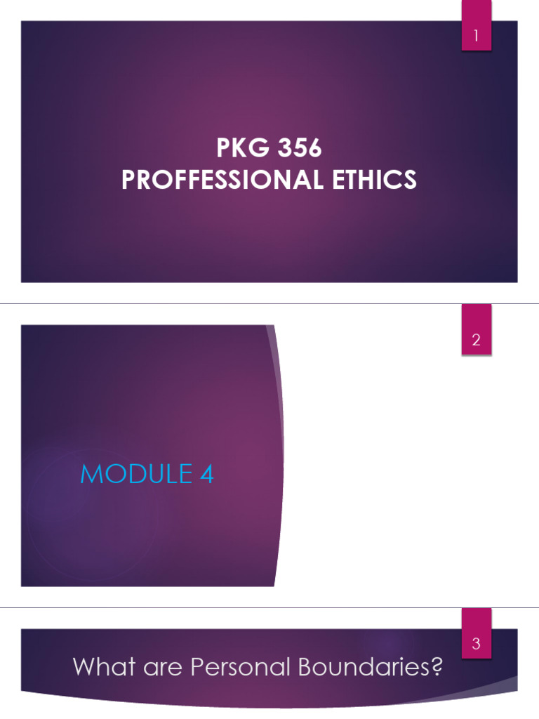 Pkg 356 Professional Ethics-boundaries_module 4 | PDF | Feeling | Mood (Psychology)