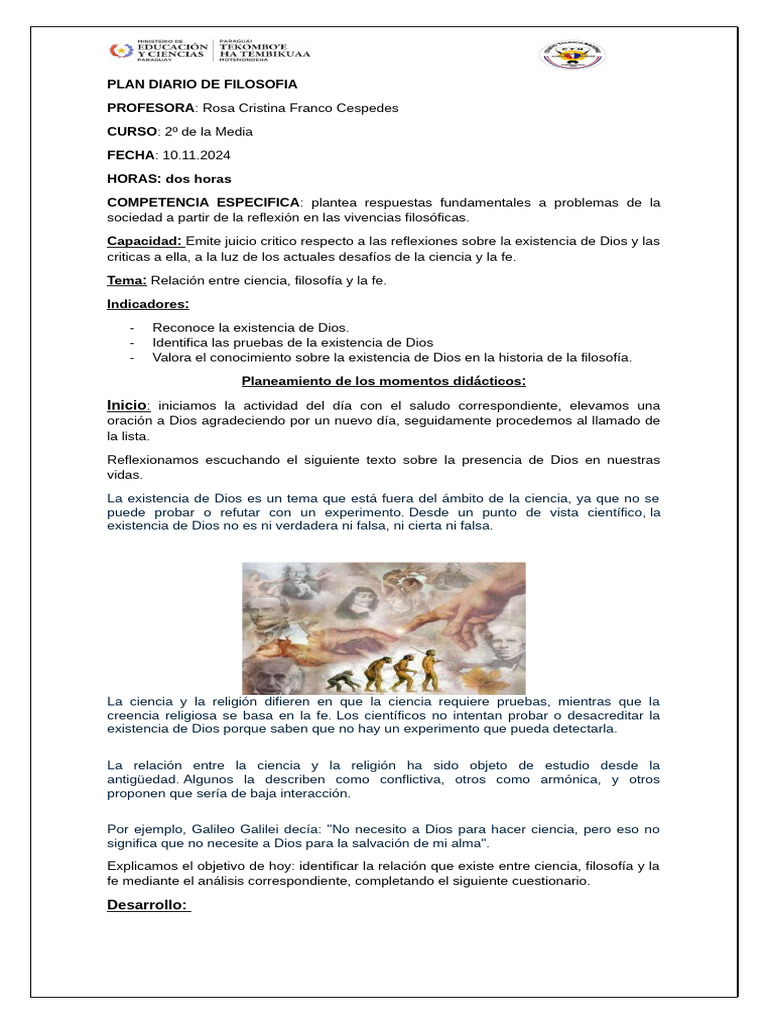 Relación entre Ciencia, Fe y Filosofía | PDF | Dios | Existencia de dios