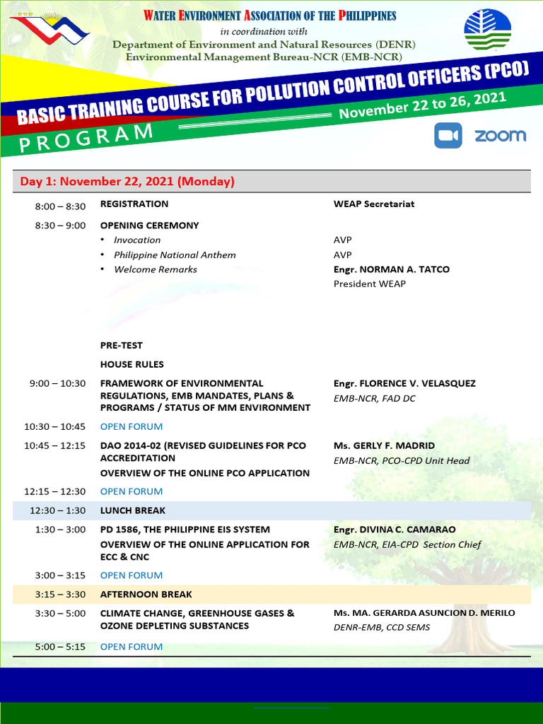 1.NCR - PCO Training Webinar Program Final-DPWH (November 22-26, 2021 ...