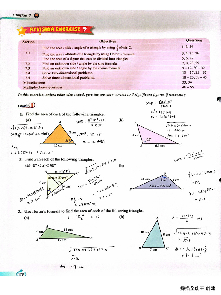 Core Maths Ch.7 Rev - Ex. | PDF