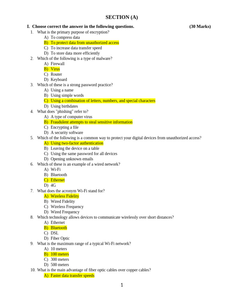 ICT Tutorial Question (March 2025) S2C5 | PDF | Computer Data Storage | Computer Network
