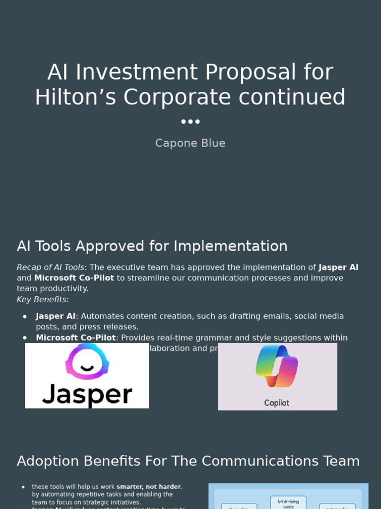 AI Tools Implementation Proposal for Hilton | PDF | Artificial ...