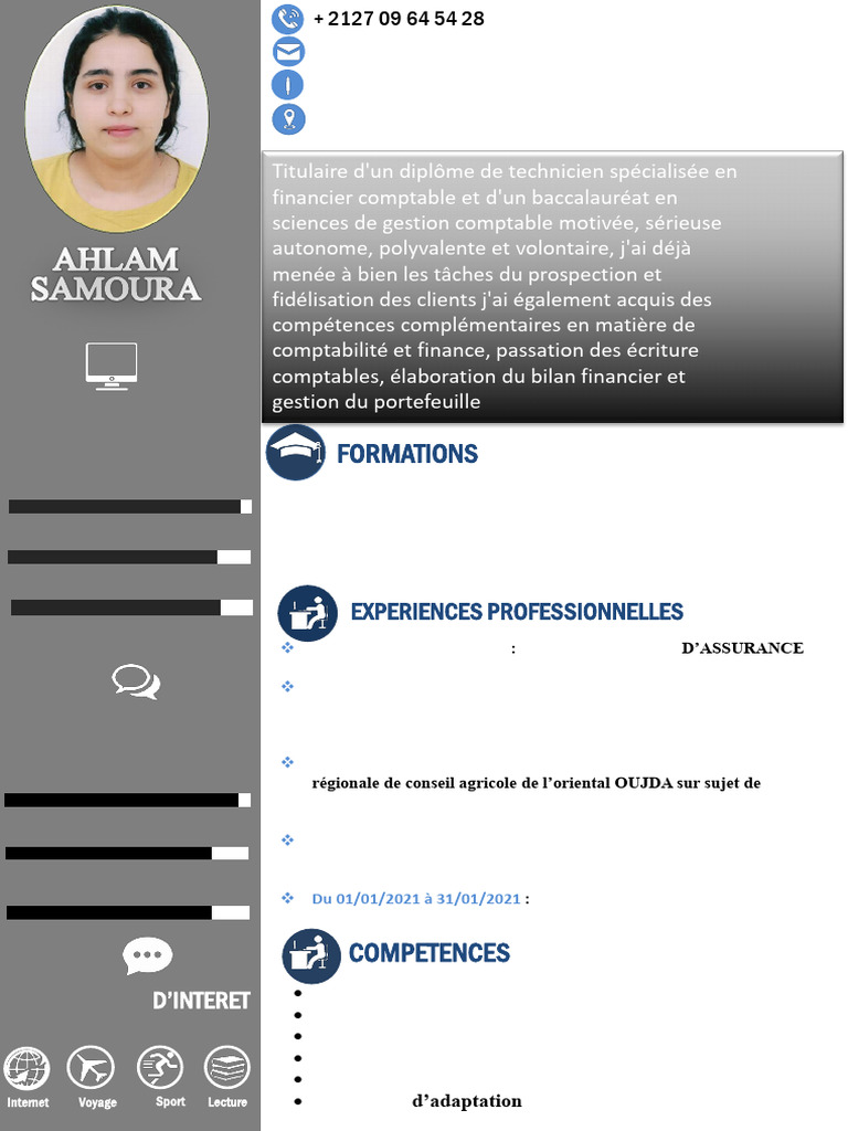 Profil professionnel d'Ahlam Mansour | PDF