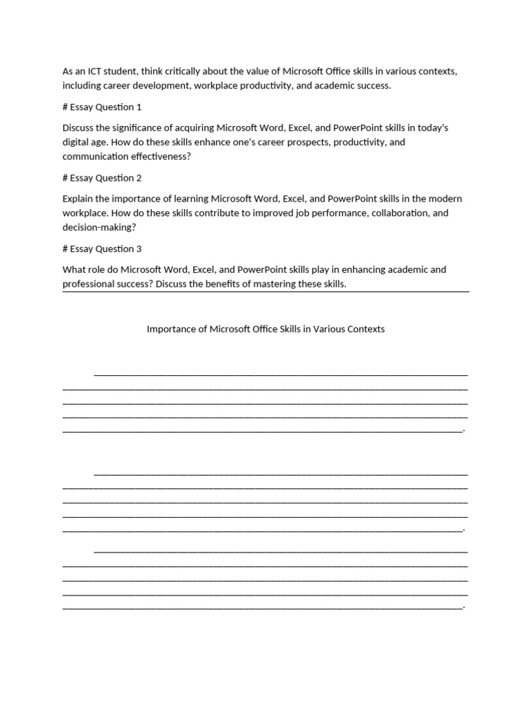 Essay Test On Ict | PDF