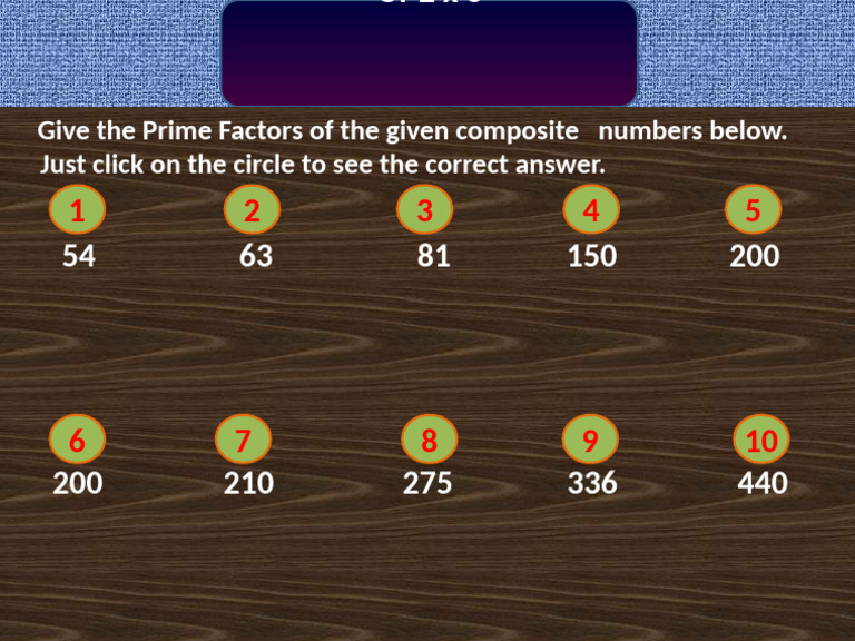 Prime Factors of Composite Numbers | PDF