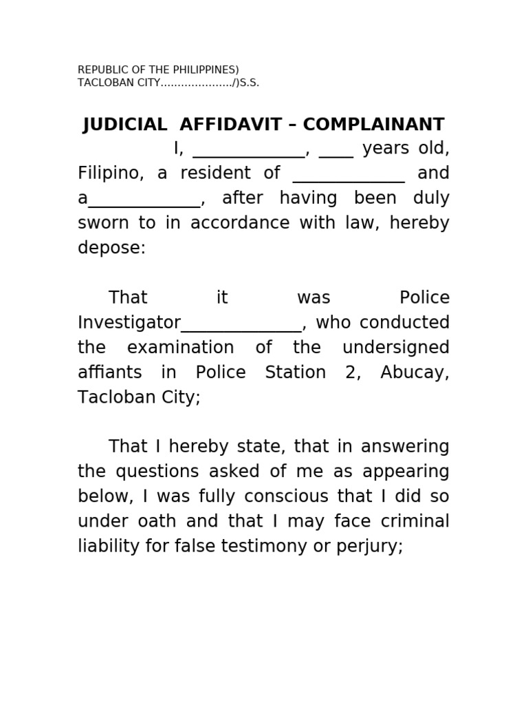 Judicial Affidavit of Theft Incident | PDF | Affidavit | Legal Procedure
