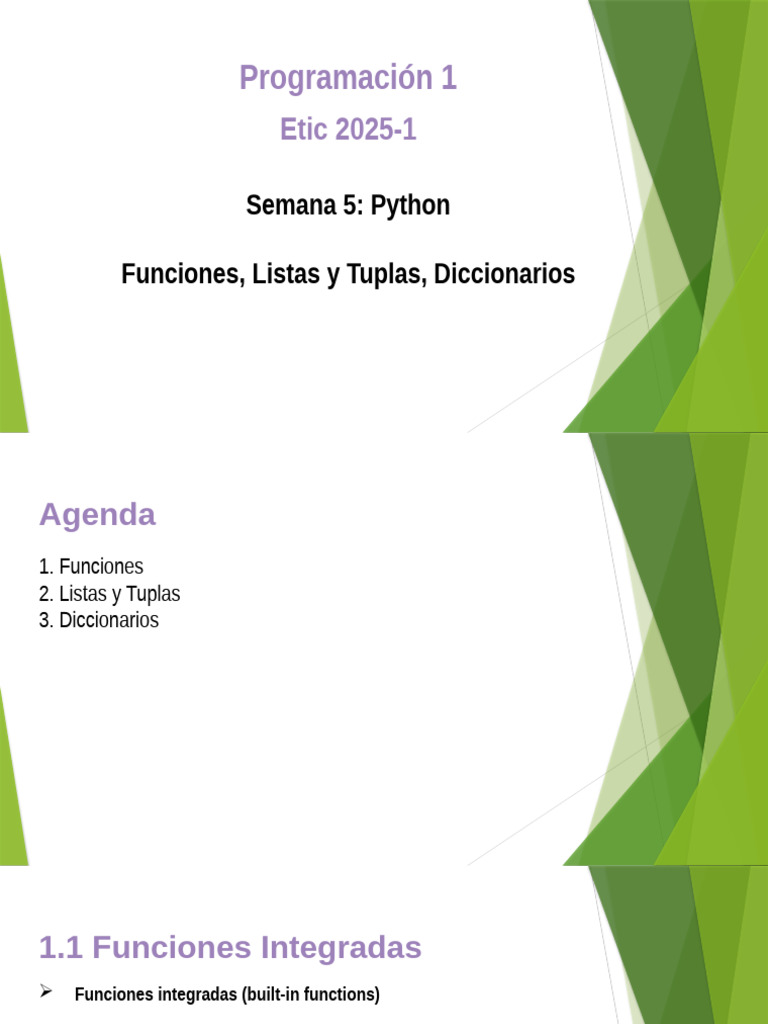 Semana 5 | PDF | Python (lenguaje de programación) | Función (Matemáticas)