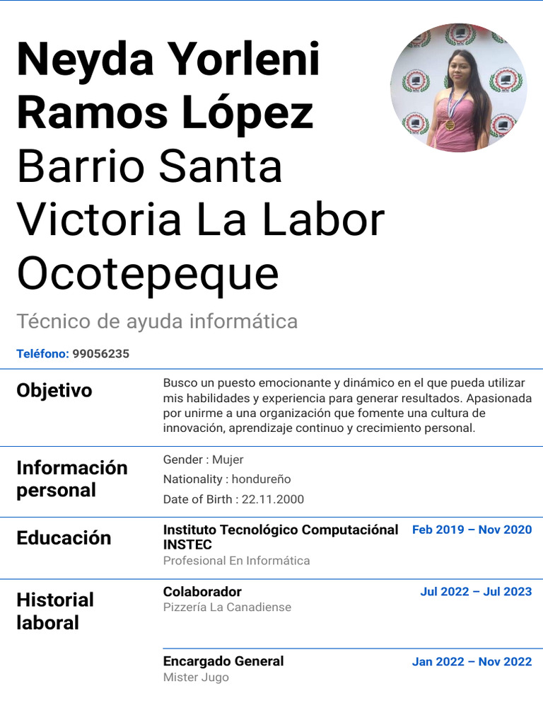 Neyda Yorleni Ramos López _Resume_669 | PDF