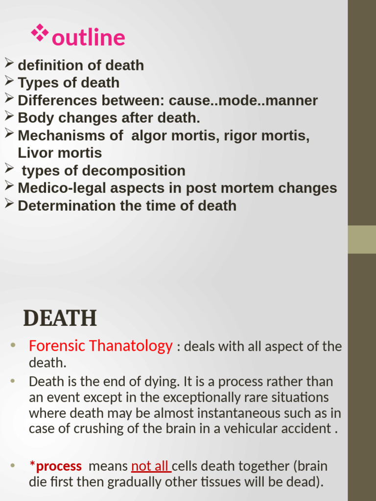 Death & Postmortem Changes | PDF | Death | Brainstem