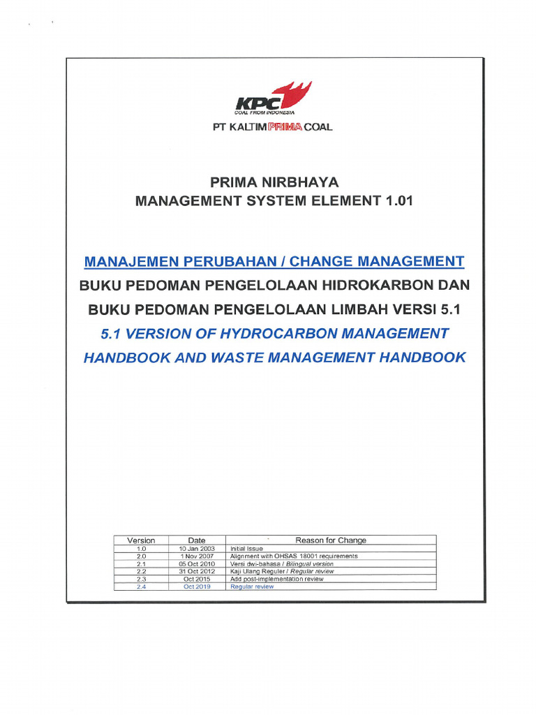 CM - New Version of Hydrocarbon and Waste Management Handbook (Ver. 5.1 ...