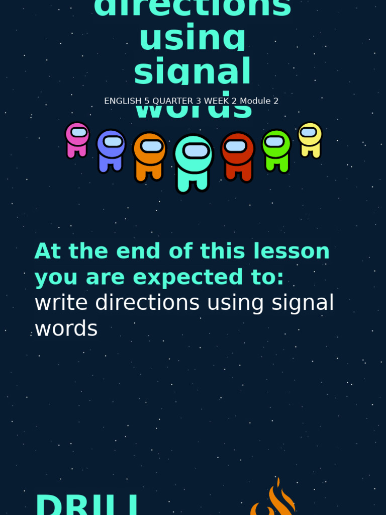 Writing Directions Using Signal Words Final Version | PDF