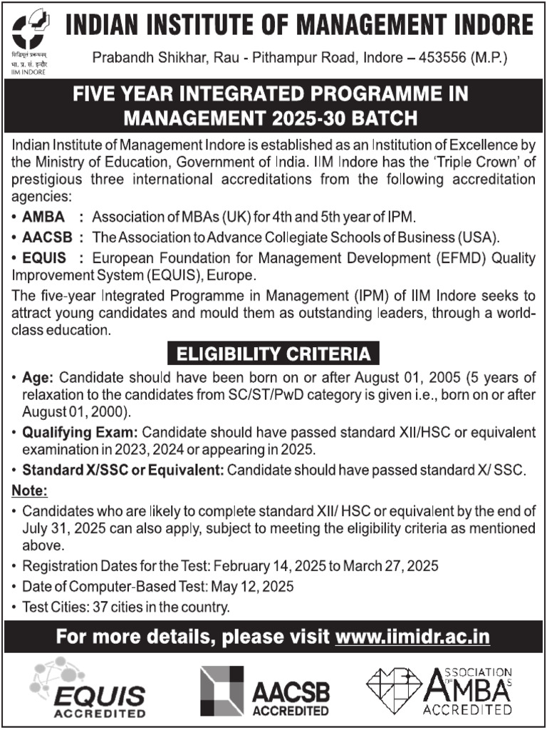 IIM, Indore IPM-notifications | PDF