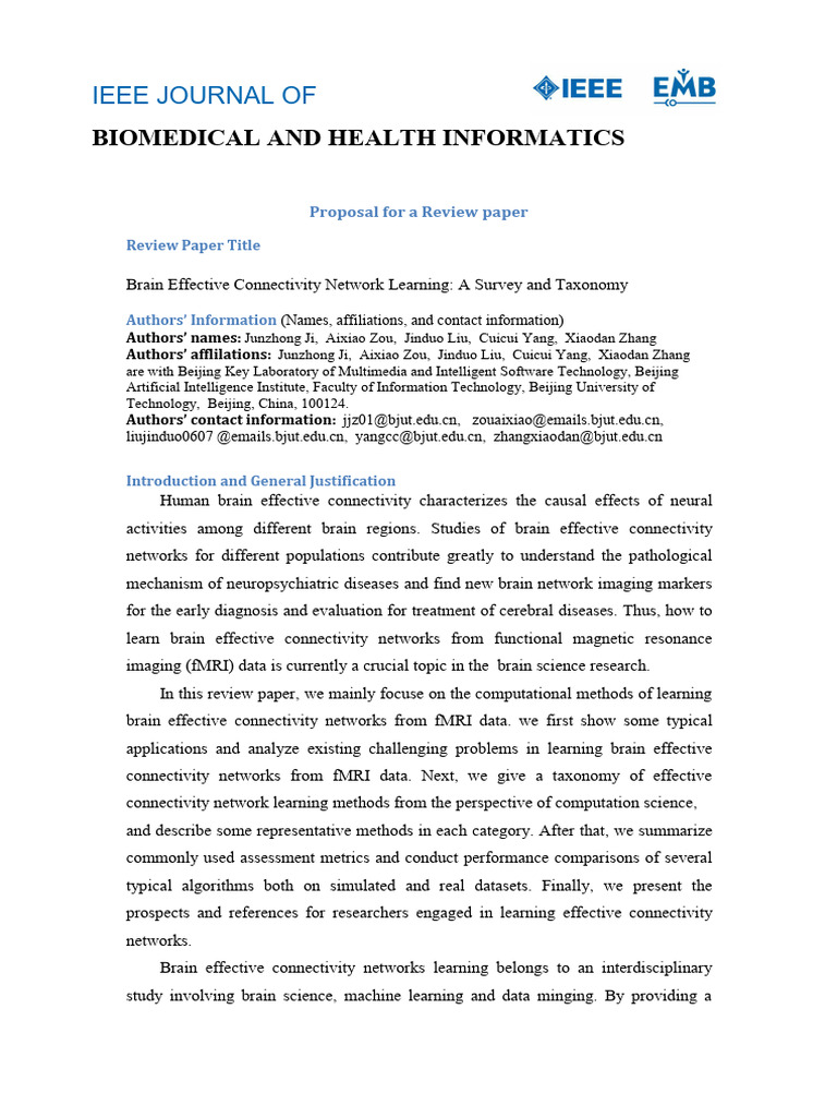 Brain Effective Connectivity Network Learning A Survey and Taxonomy ...