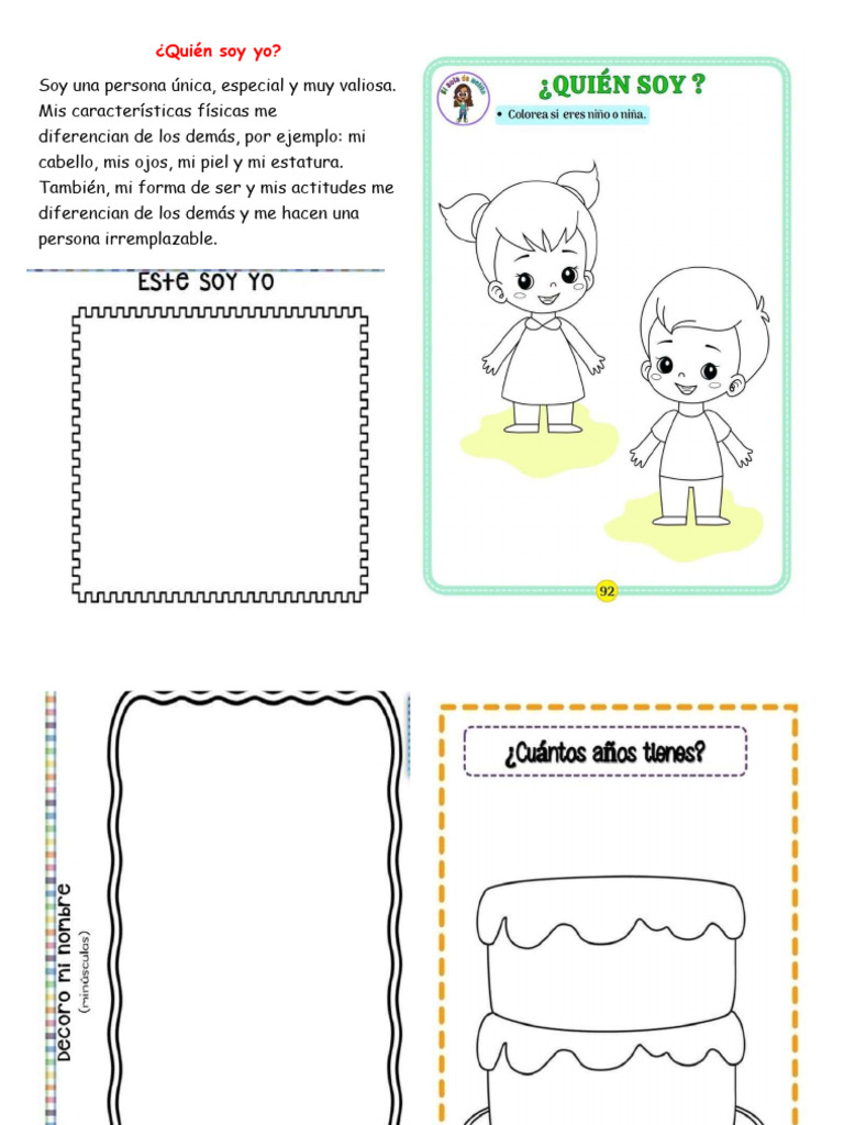Actividad "¿Quién soy yo?" para niños | PDF