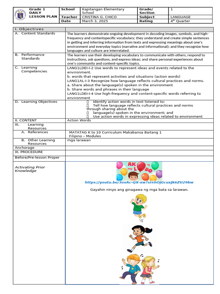 DLP Q4 W4 D1 Language | PDF