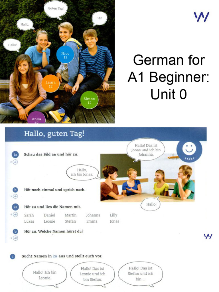 German For A1 Beginner - Unit 0 | PDF