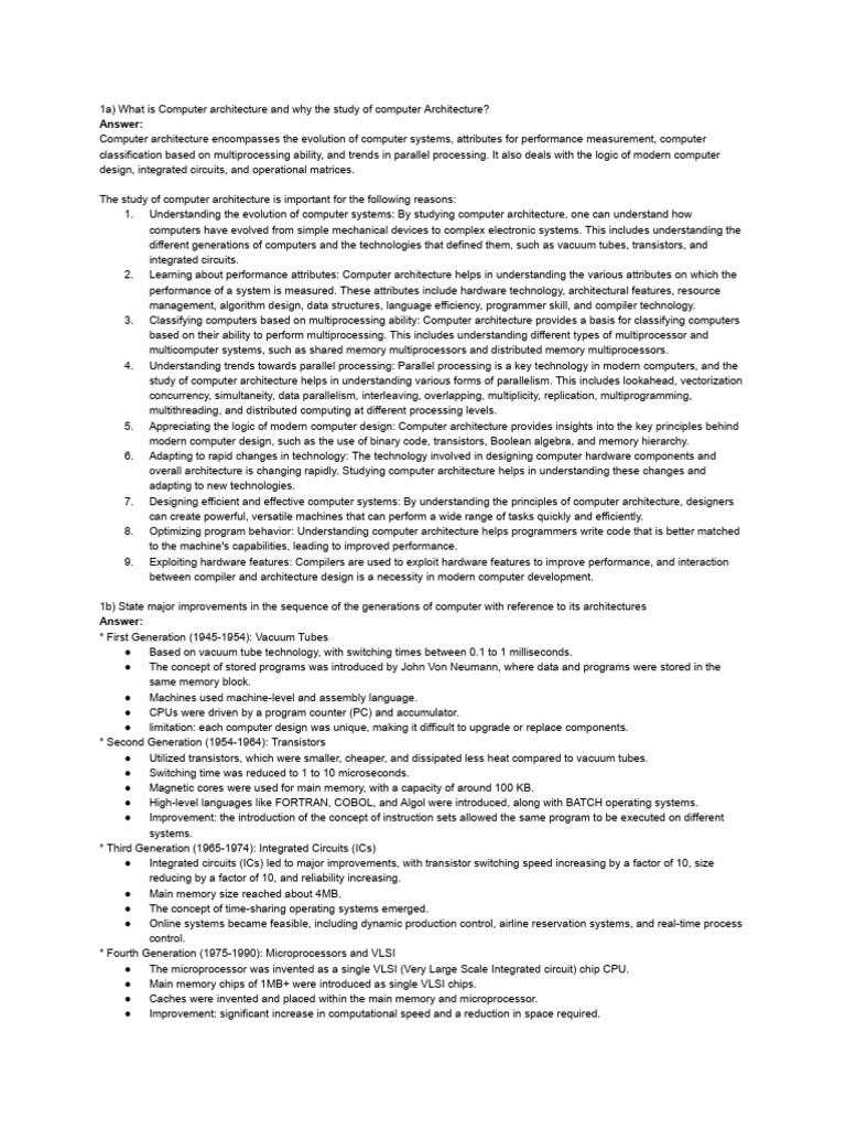 Understanding Computer Architecture Basics | PDF | Central Processing ...